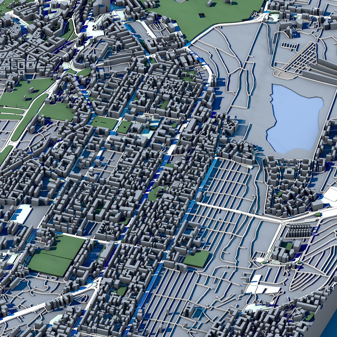 3D Baku Cityscape Azerbaijan 3D Model Caspian Sea Skyline Flame Towers ...