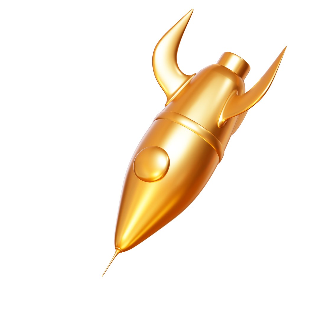 3D 3D Golden Rocket Icon Model - TurboSquid 2397053