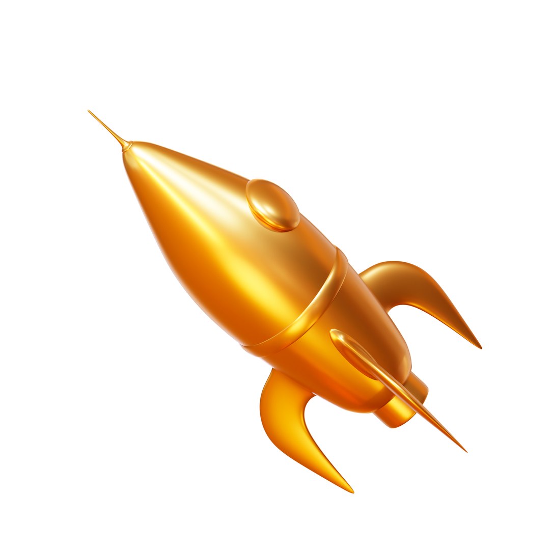 3D 3D Golden Rocket Icon Model - TurboSquid 2397053