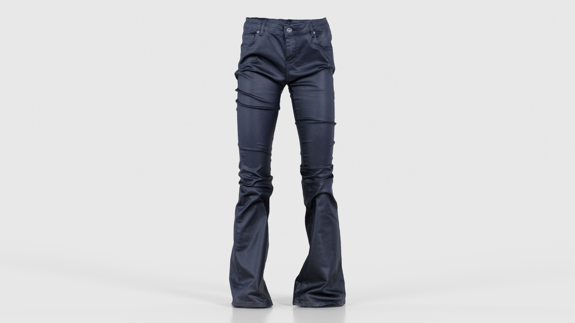 3D Dark Wide Pants Shiny Trousers Remastered Model - TurboSquid 2361838