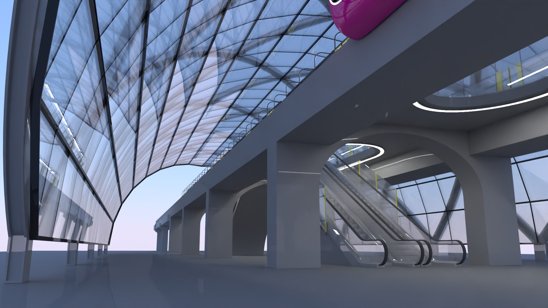 Monorail station with train 2023 II 3D model - TurboSquid 2066228
