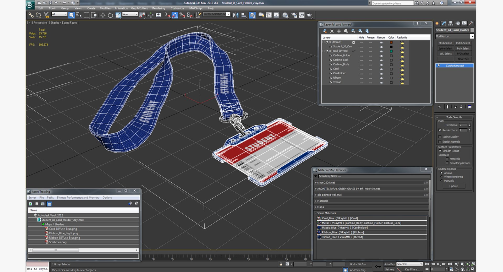 Student Id Card Holder 3D Model - TurboSquid 1255698