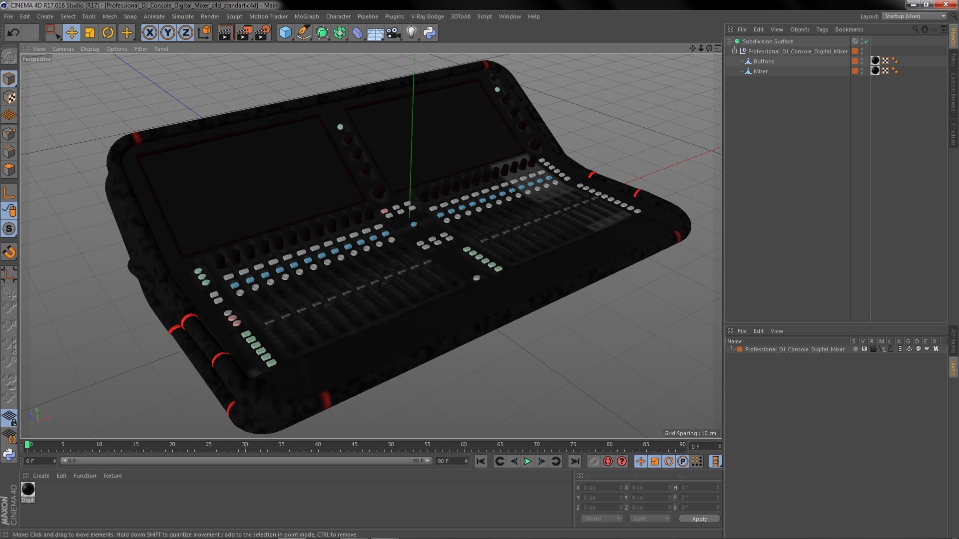 Professional DJ Console Digital Mixer 3D - TurboSquid 2068897
