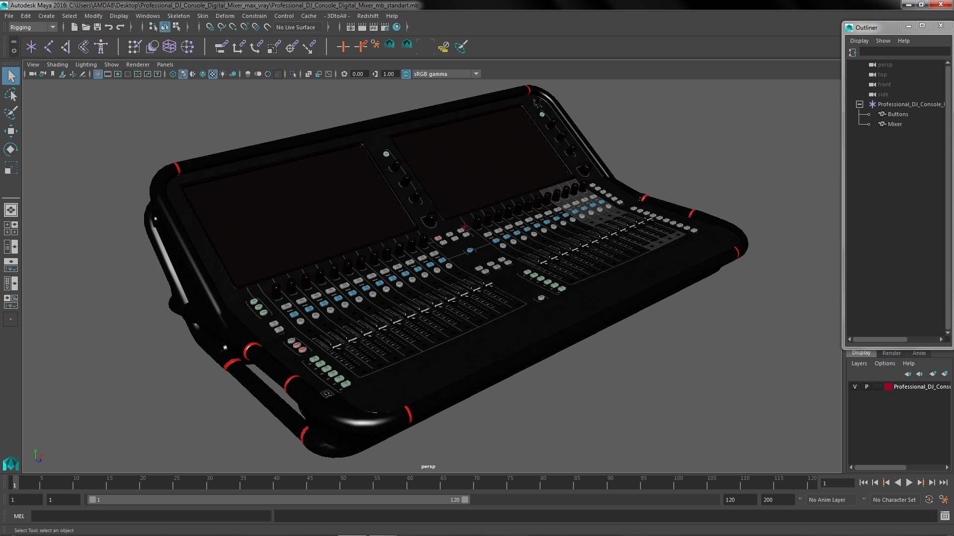 Professional DJ Console Digital Mixer 3D - TurboSquid 2068897