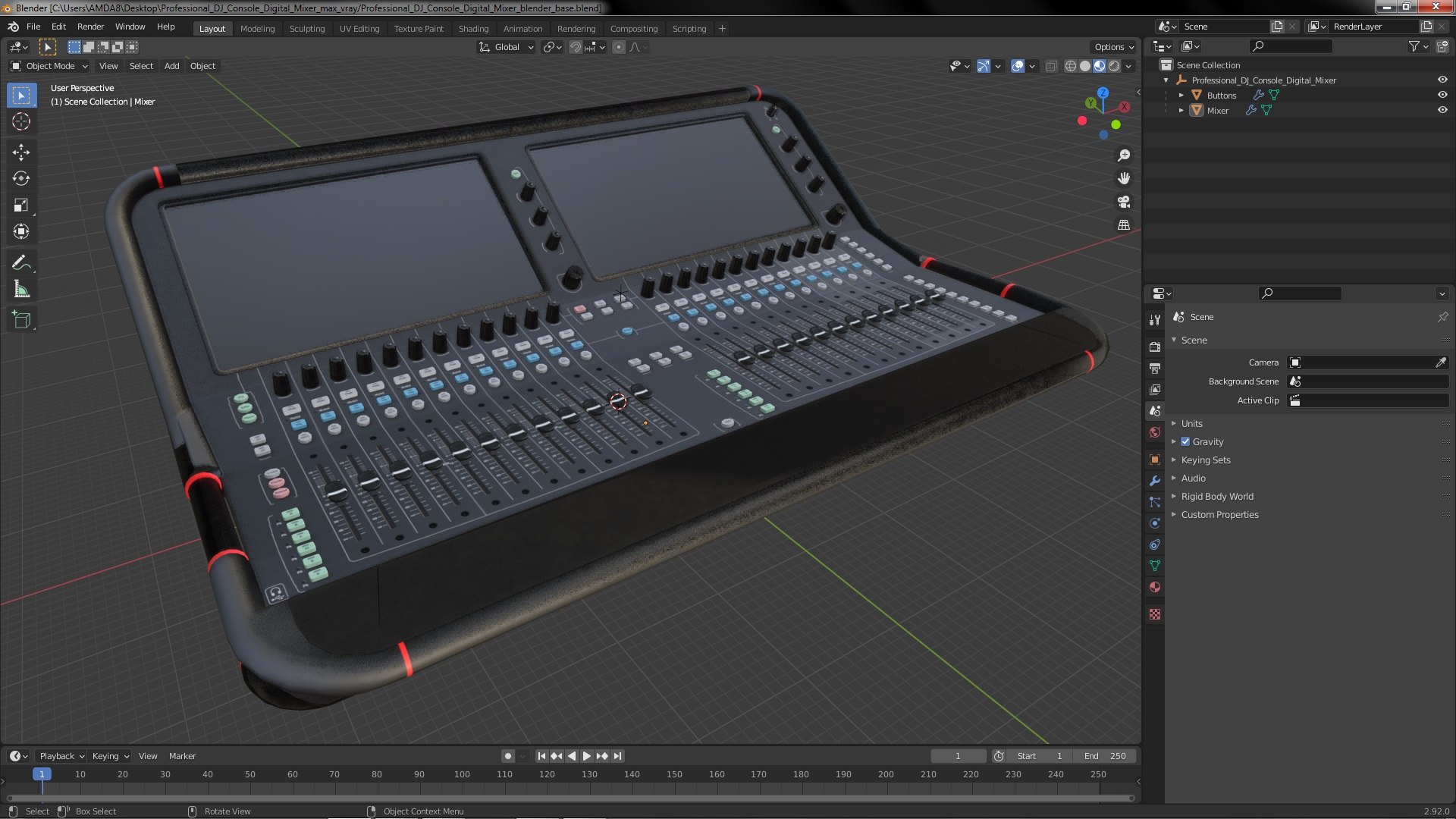Professional DJ Console Digital Mixer 3D - TurboSquid 2068897