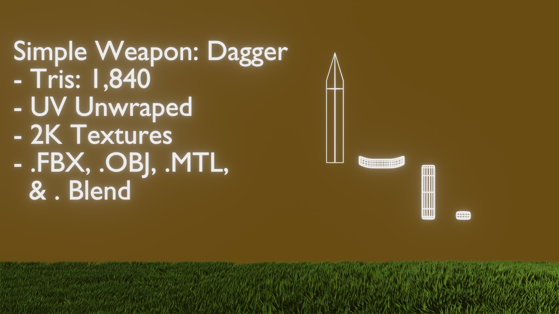 3D Simple Fantasy Dagger - TurboSquid 2136457