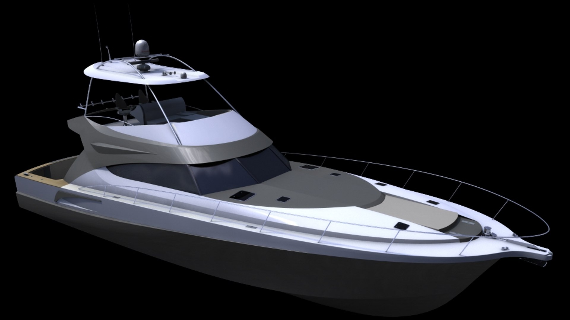 3d model 60' sport fisher details