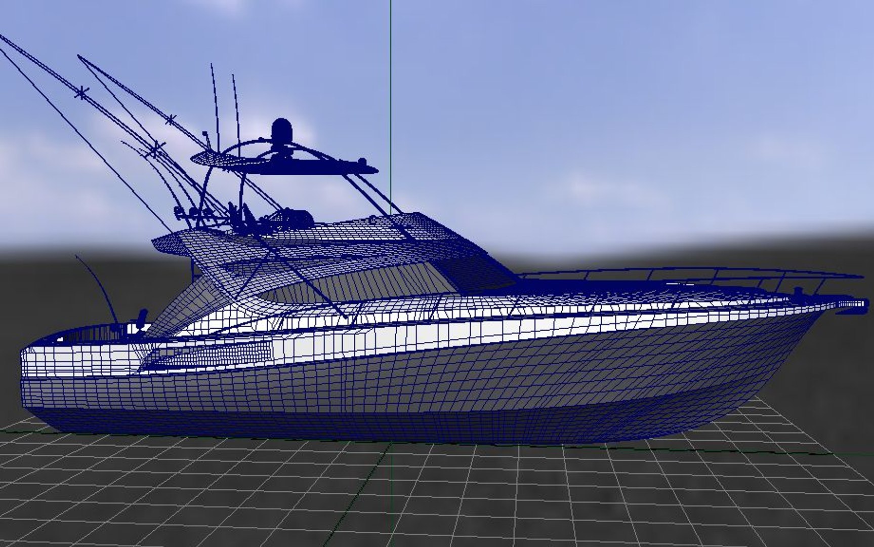 3d model 60' sport fisher details