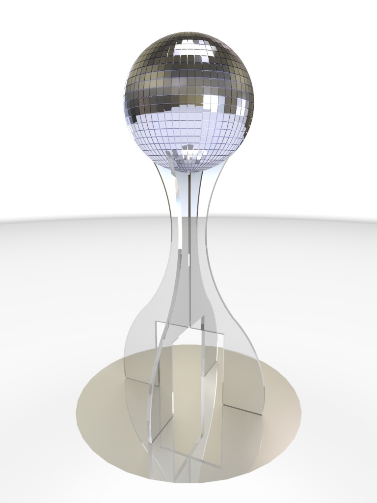 3d mirrored ball centerpiece model