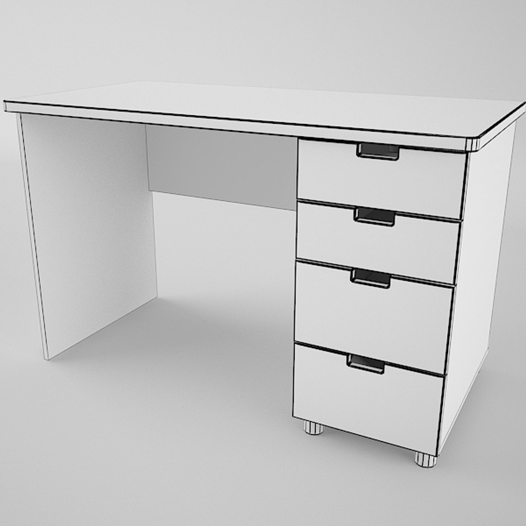Desk Bedroom Leta 3d Model