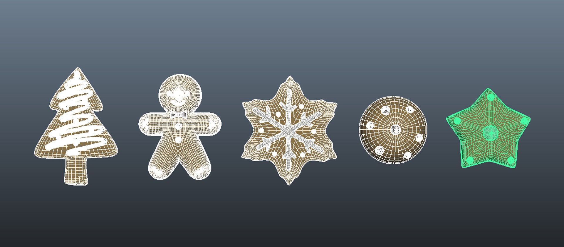 christmas cookie set 3d model