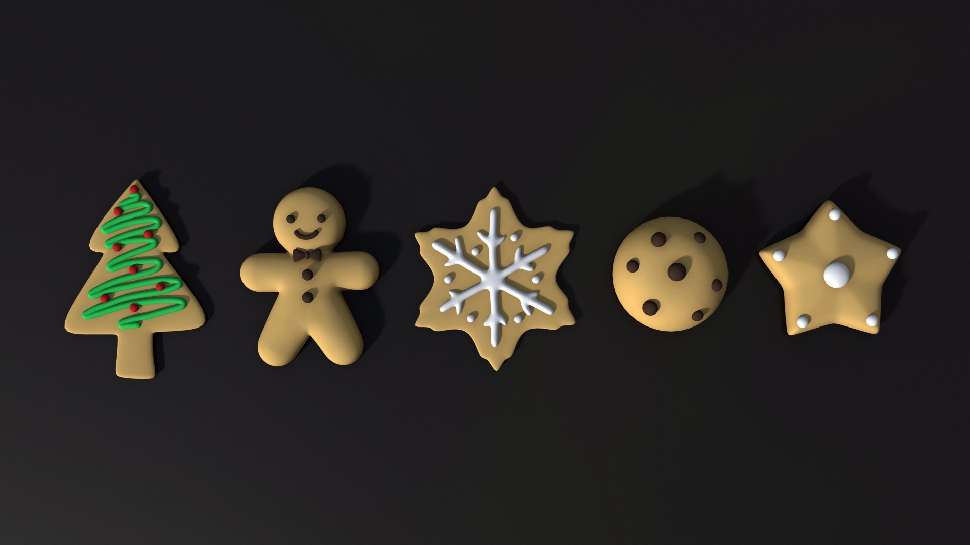 christmas cookie set 3d model