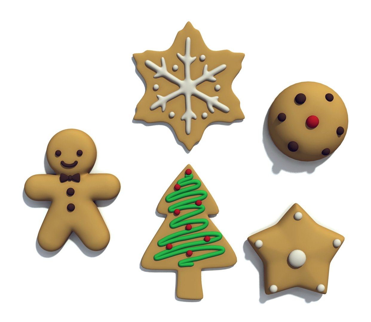 christmas cookie set 3d model
