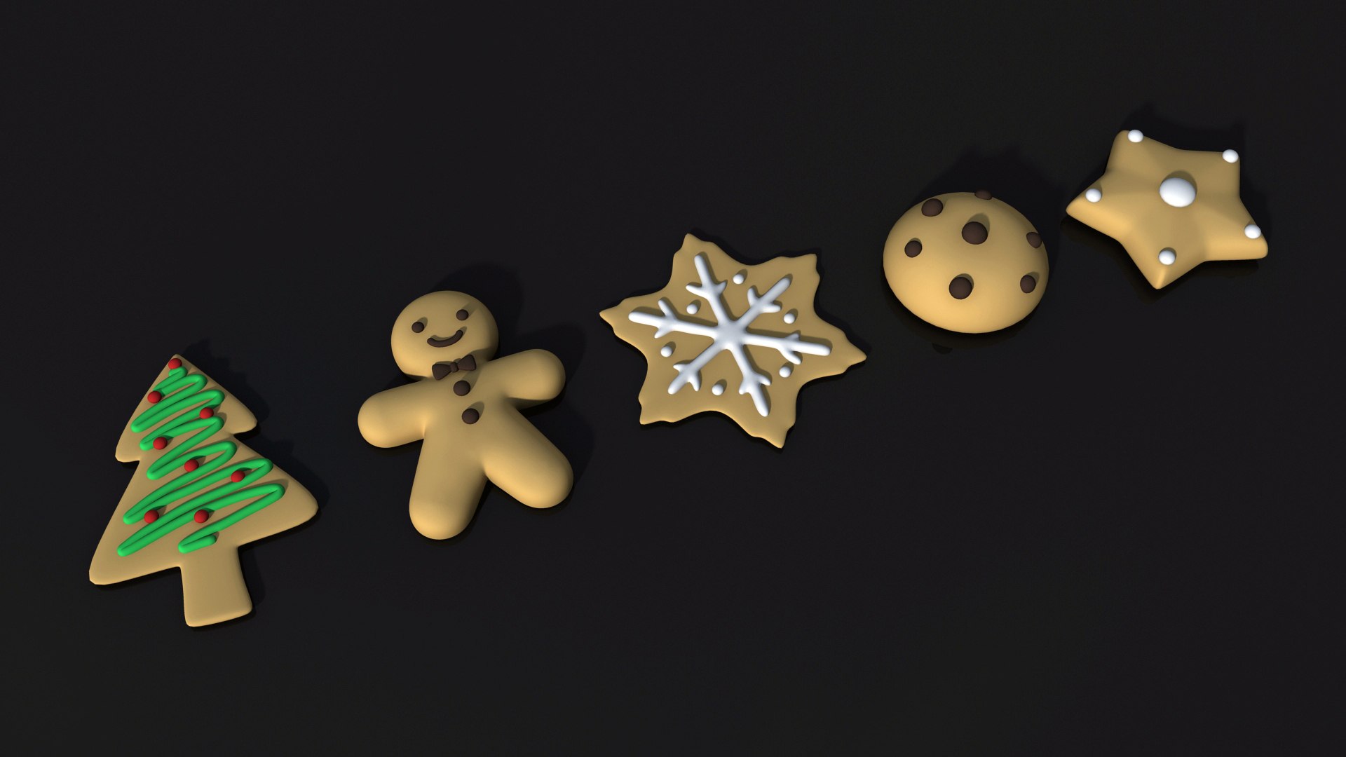 christmas cookie set 3d model