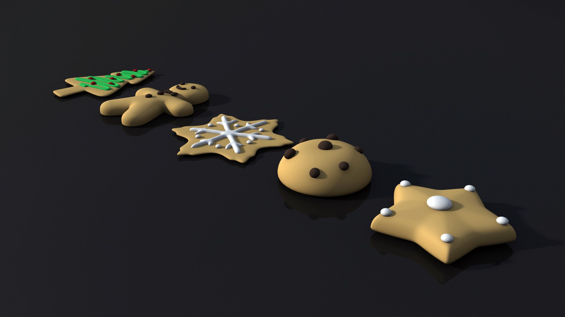 christmas cookie set 3d model