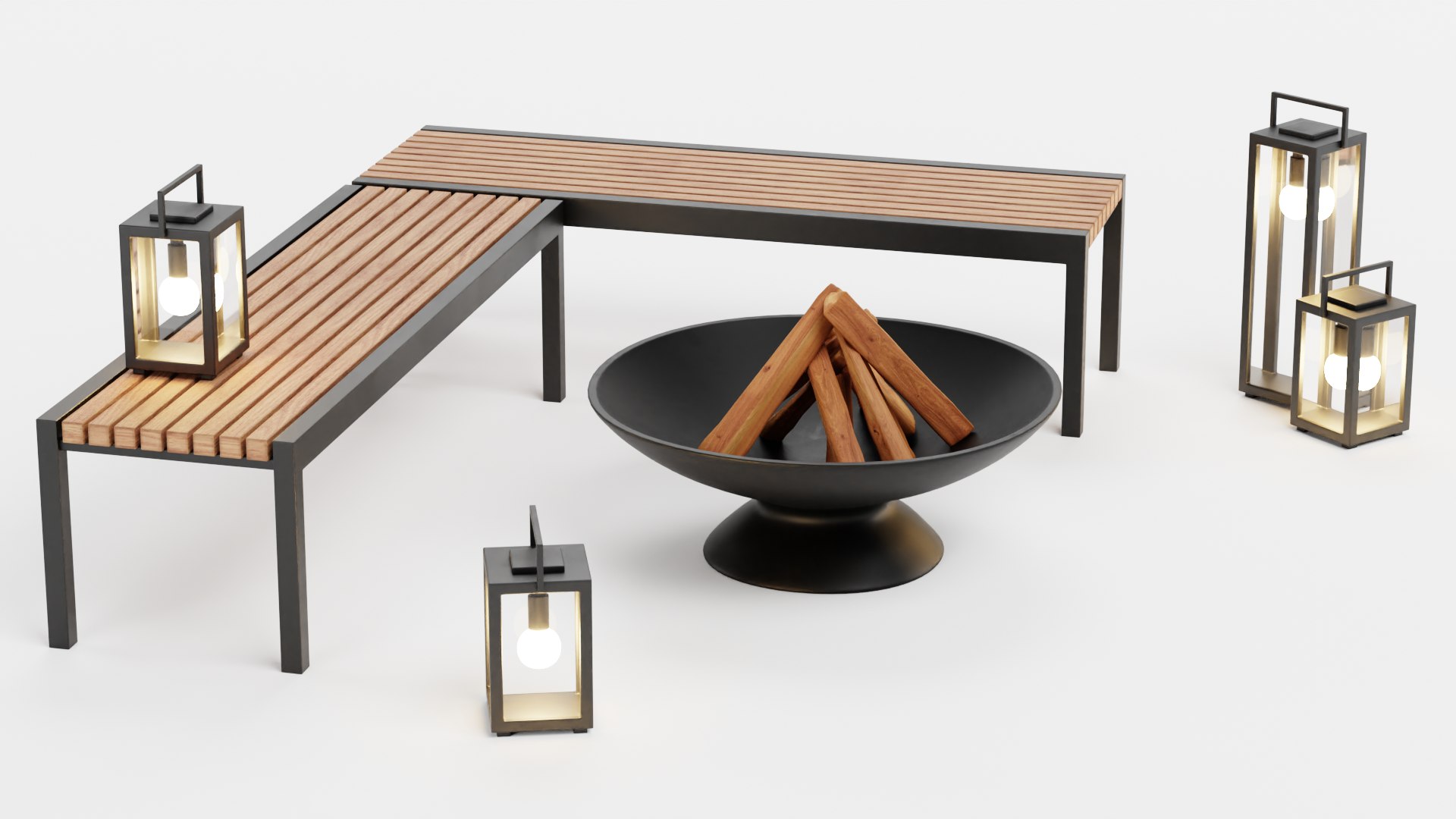 Garden Setup 01 Model - TurboSquid 2053631