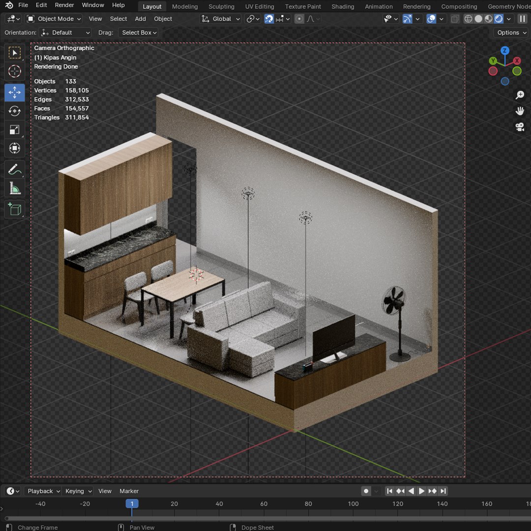 Isometric Living Room 03 3D Model - TurboSquid 2198176