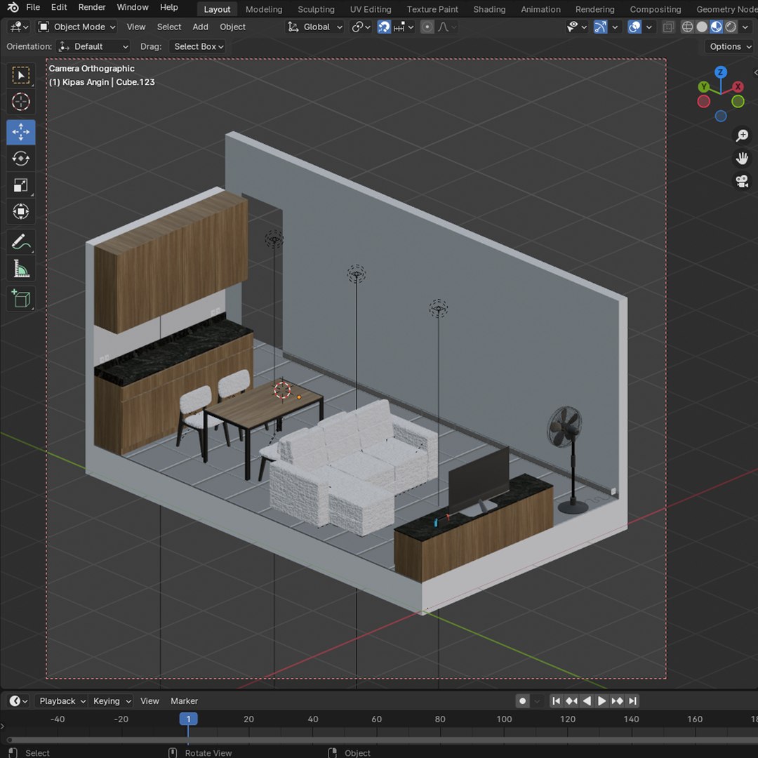 Isometric Living Room 03 3D Model - TurboSquid 2198176