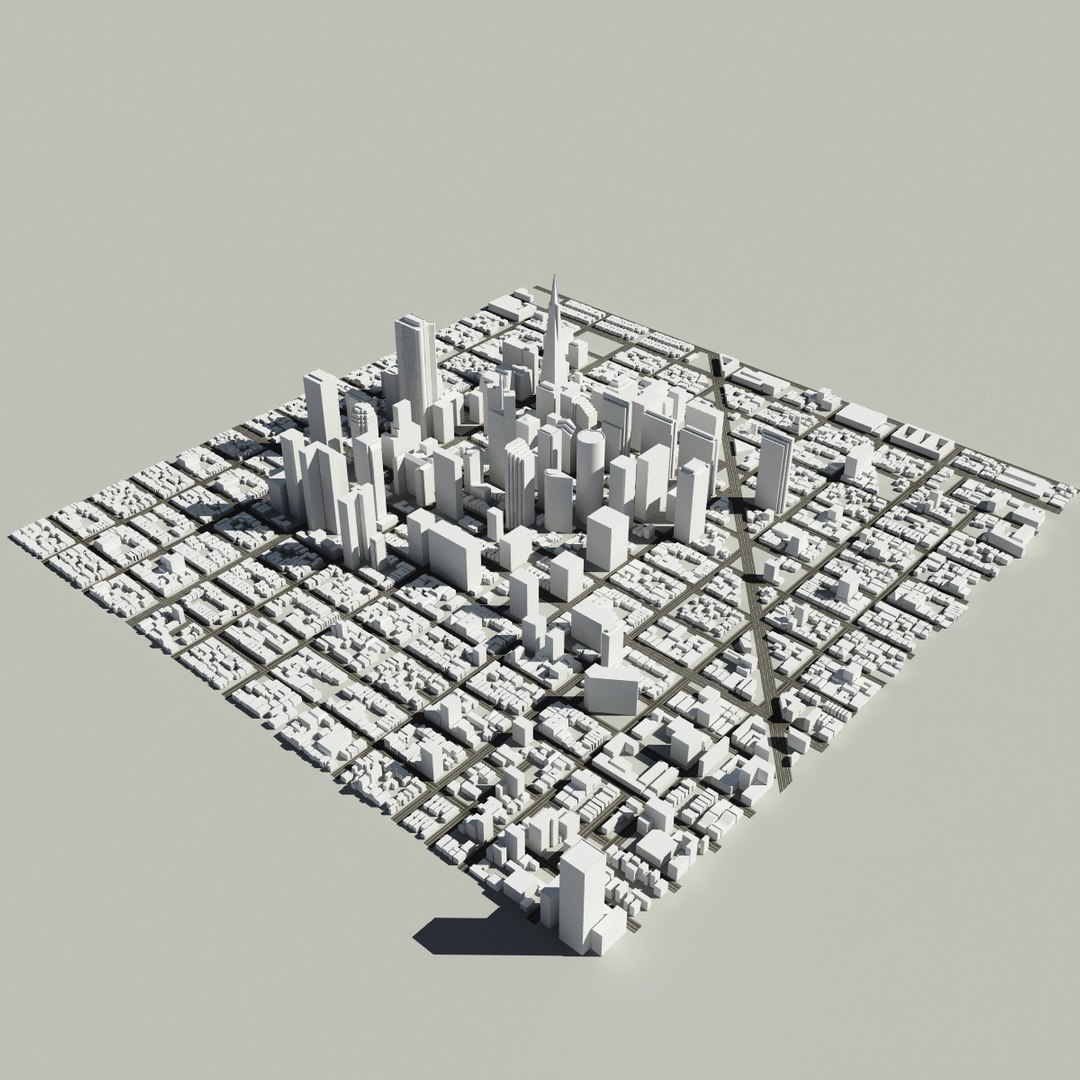 Town Modelled Mapped 3d Model