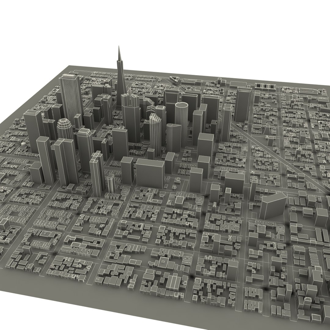 Town Modelled Mapped 3d Model