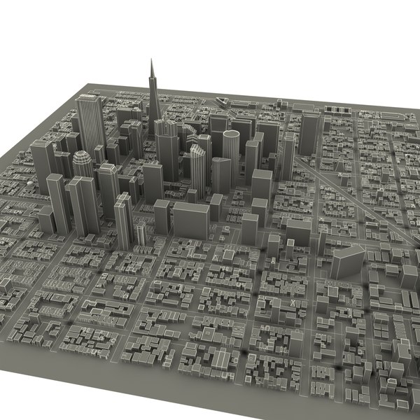 town modelled mapped 3d model