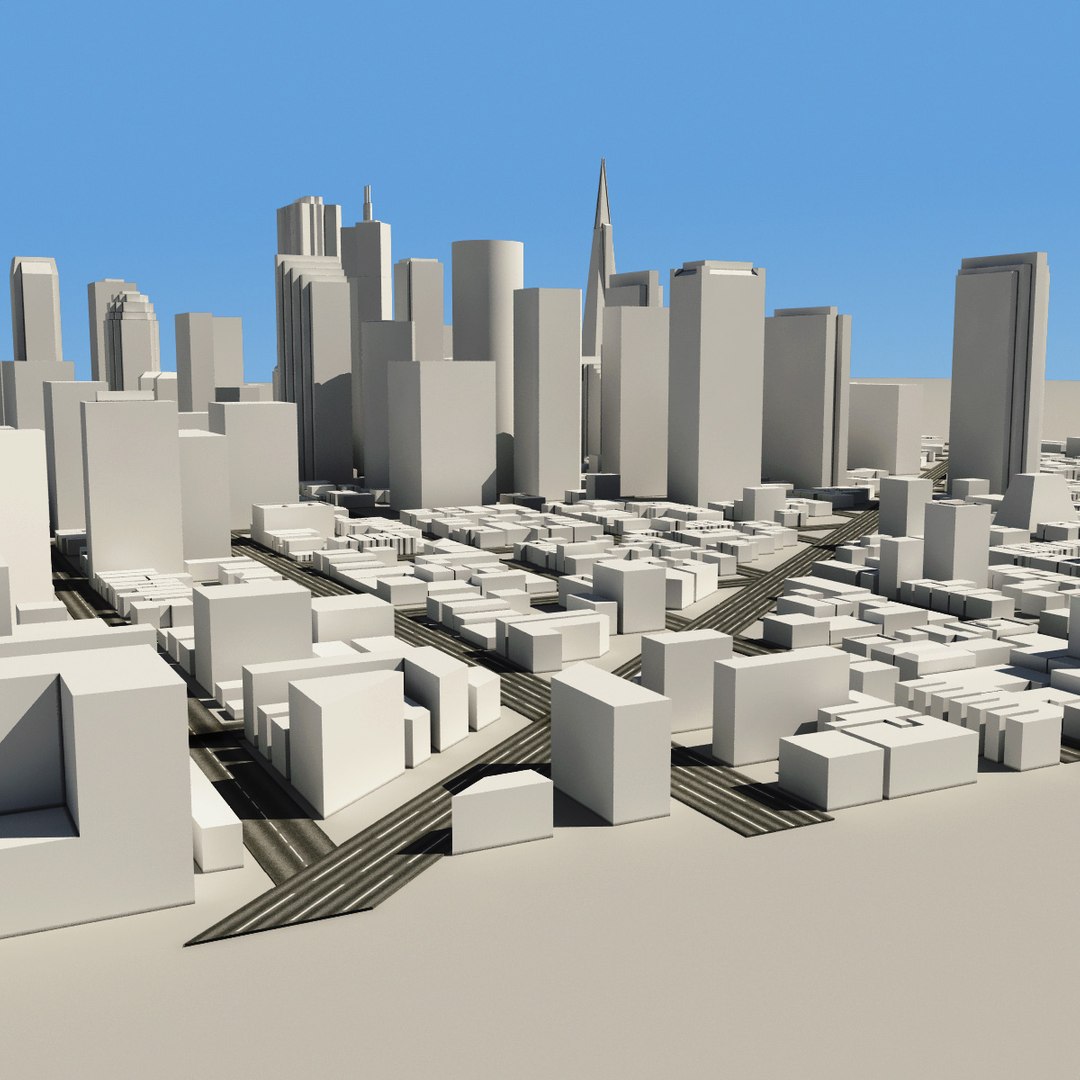 Town Modelled Mapped 3d Model