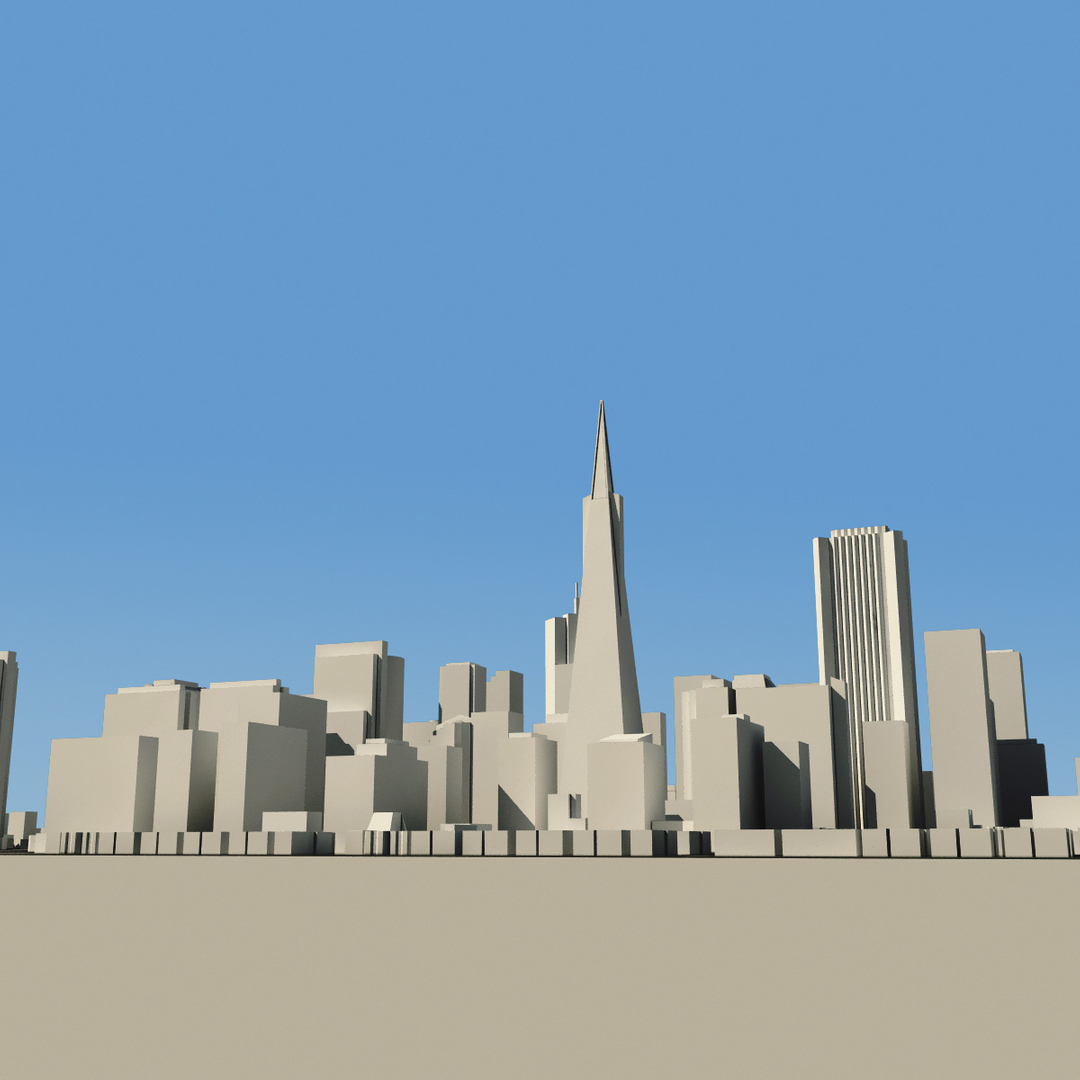 town modelled mapped 3d model