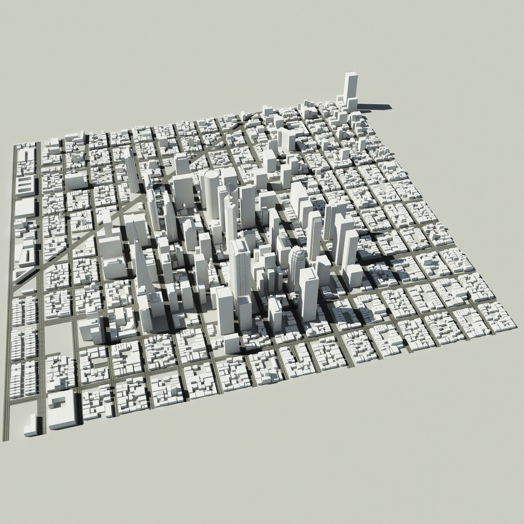 town modelled mapped 3d model