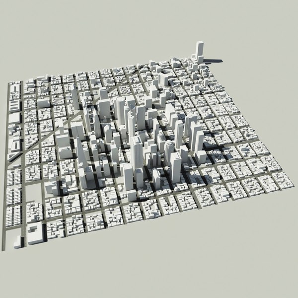 town modelled mapped 3d model
