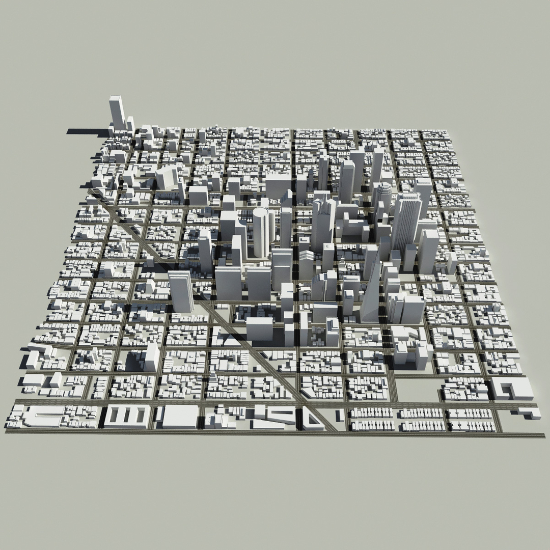 town modelled mapped 3d model
