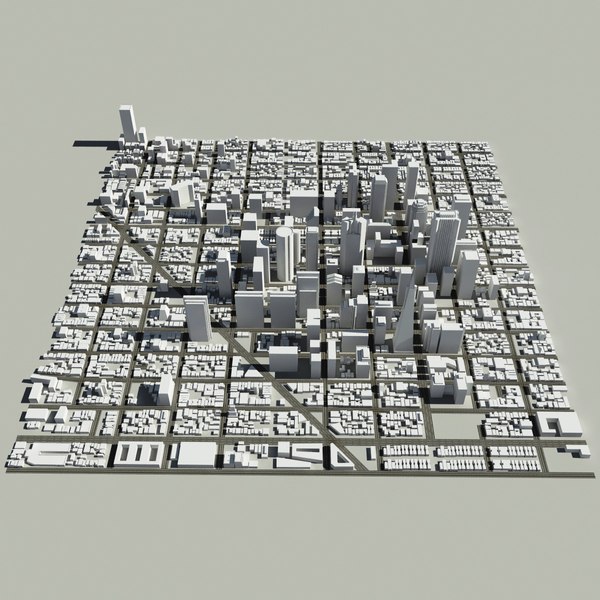 town modelled mapped 3d model