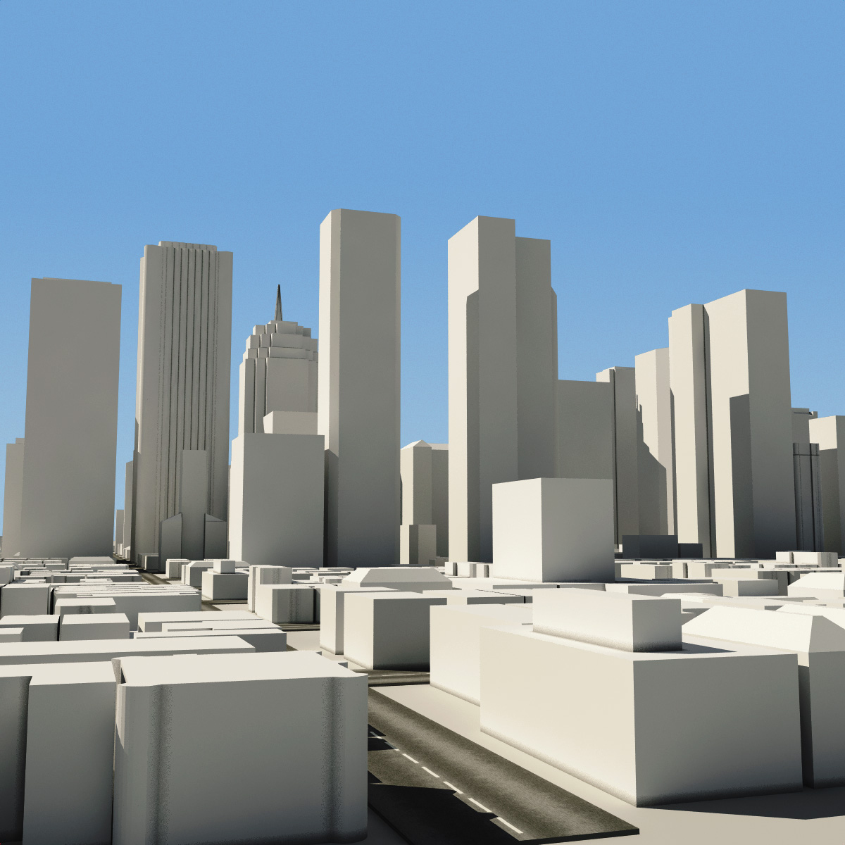 town modelled mapped 3d model
