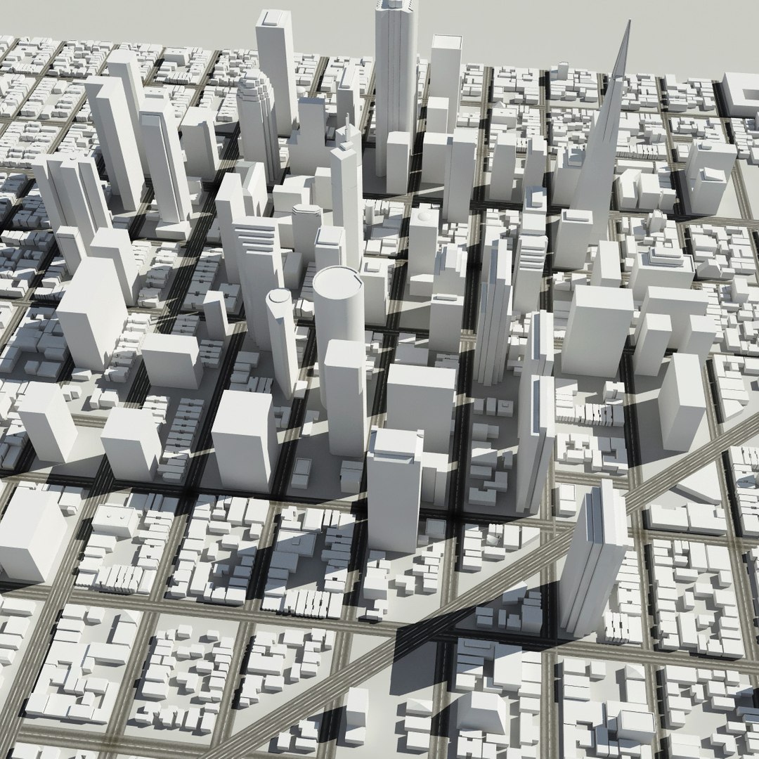 Town Modelled Mapped 3d Model