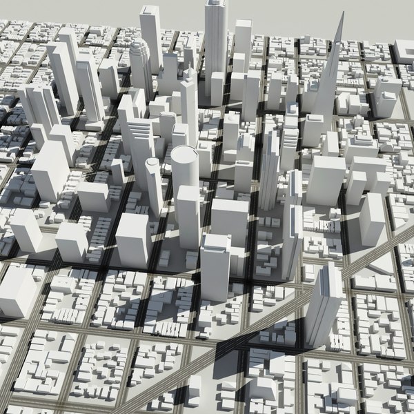 town modelled mapped 3d model