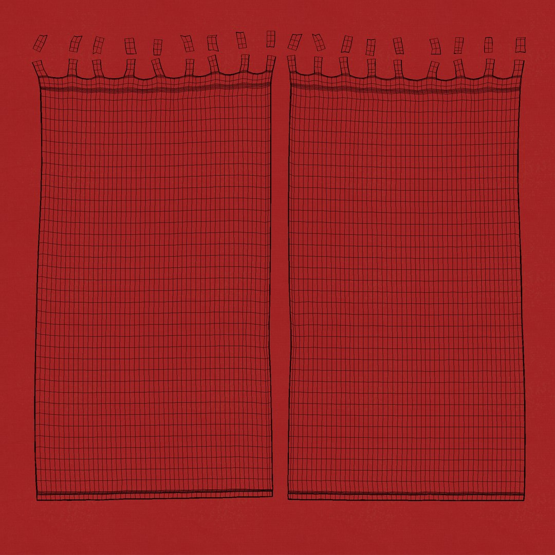 3d Model Red Curtain