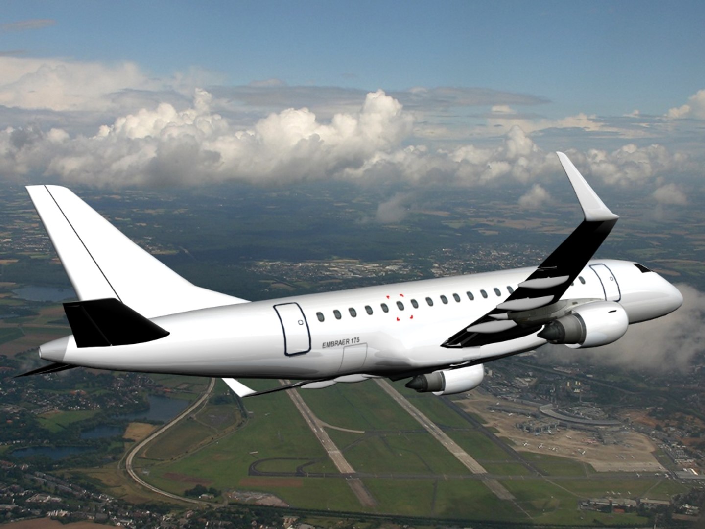 3ds Max Embraer 175 Plane Texturing