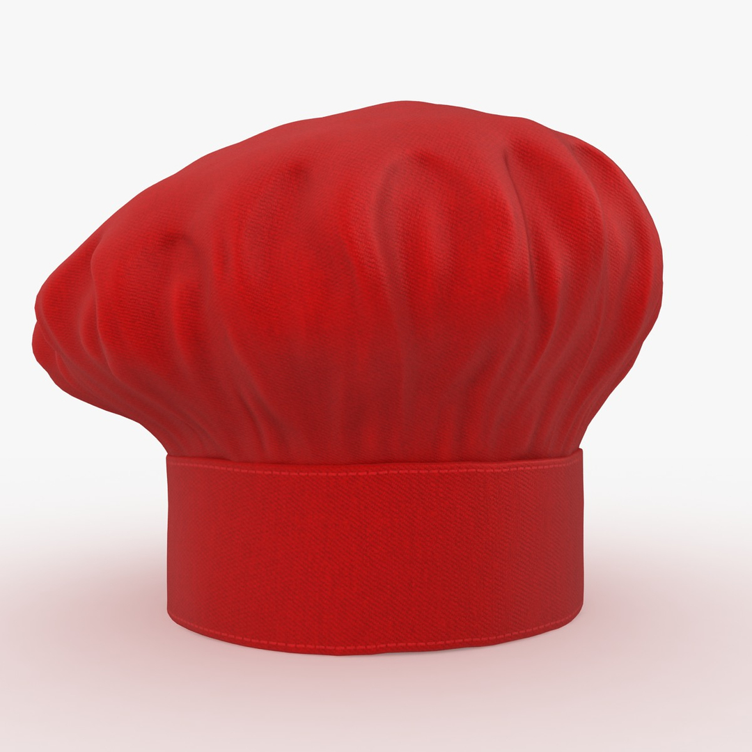 realistic chef hat 05 3d model