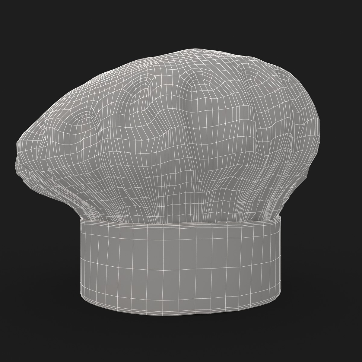 realistic chef hat 05 3d model