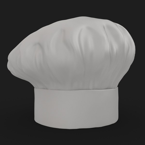 realistic chef hat 05 3d model