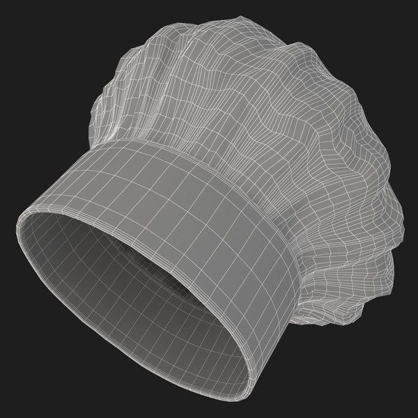 realistic chef hat 05 3d model