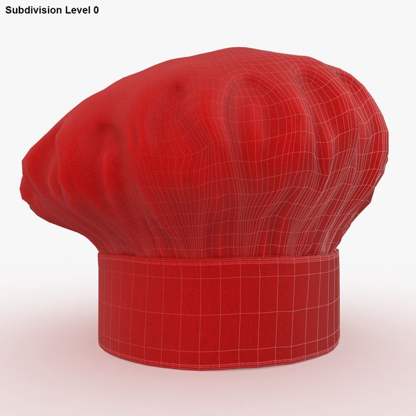 realistic chef hat 05 3d model