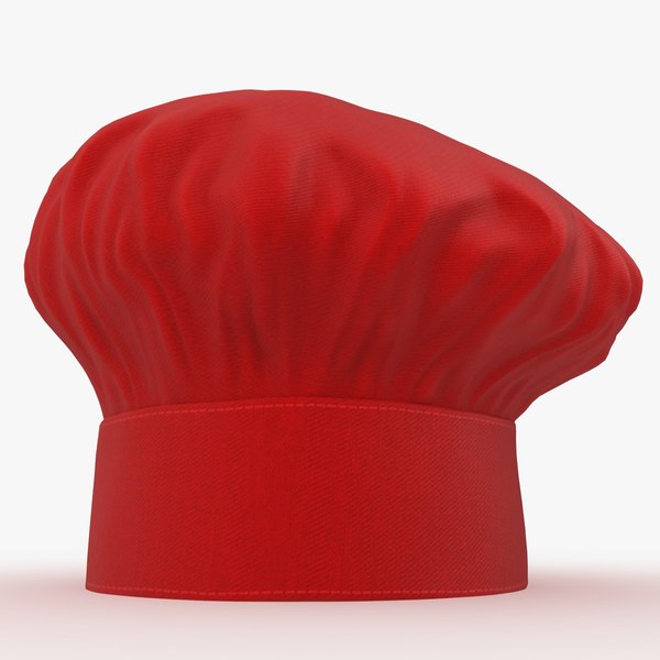 realistic chef hat 05 3d model