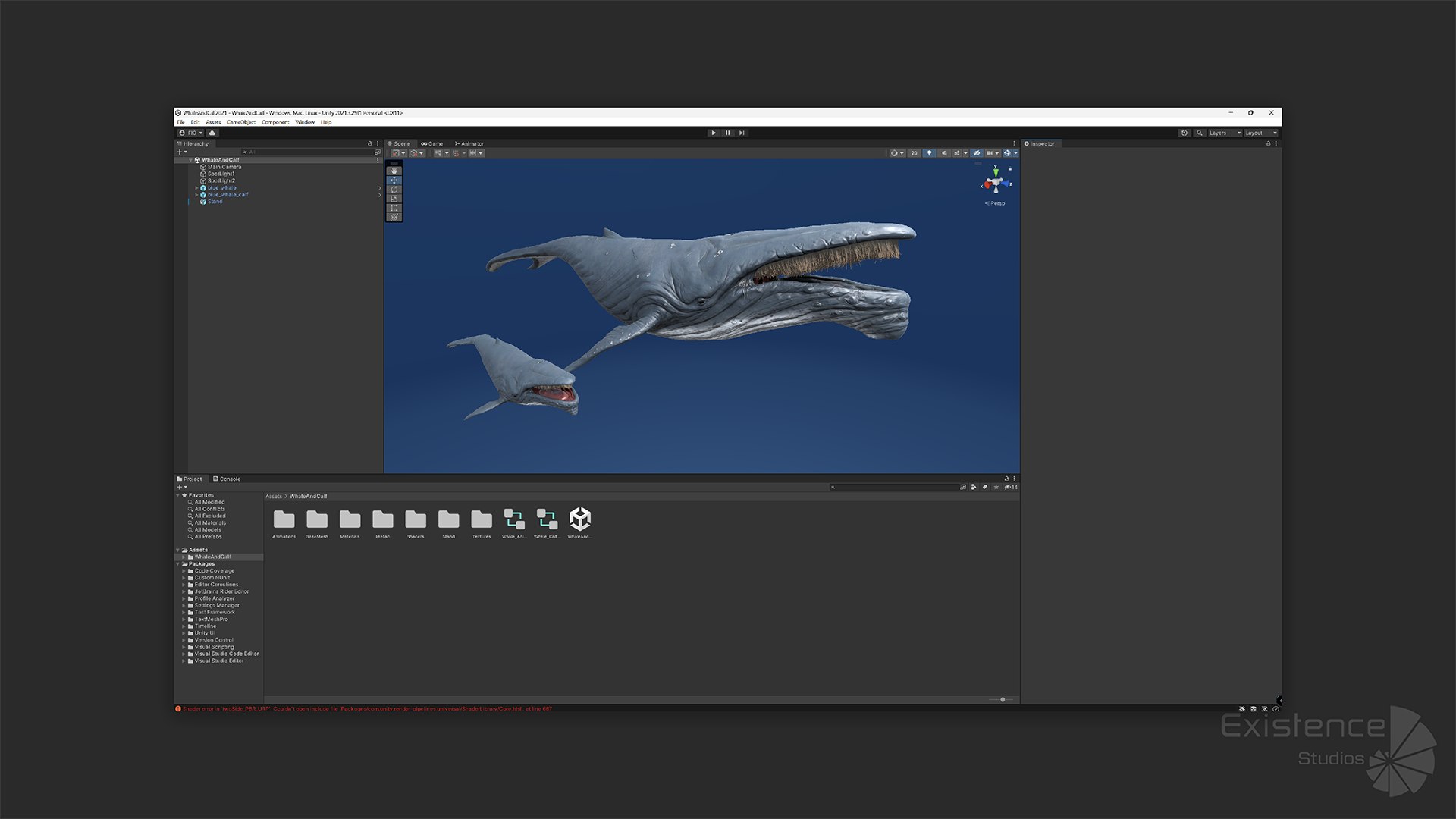 3D Model Whale And Whale Calf - Underwater Creature Animated Monster ...