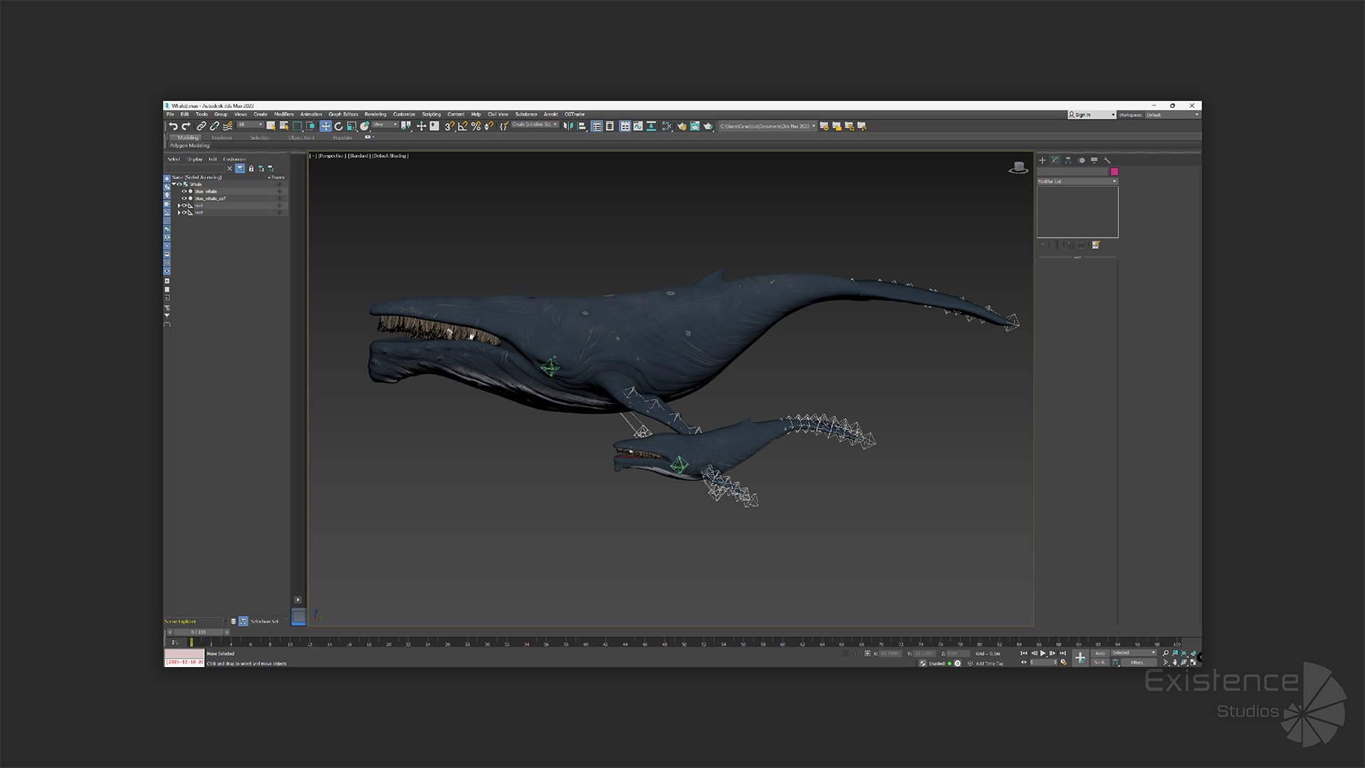 3D Model Whale And Whale Calf - Underwater Creature Animated Monster ...