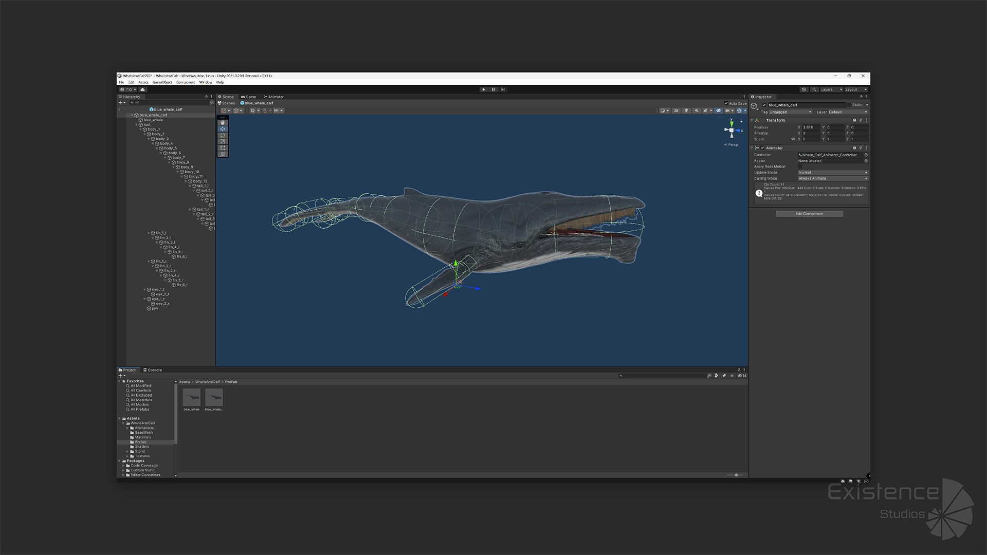 3D Model Whale And Whale Calf - Underwater Creature Animated Monster - 23 - TurboSquid 2168383