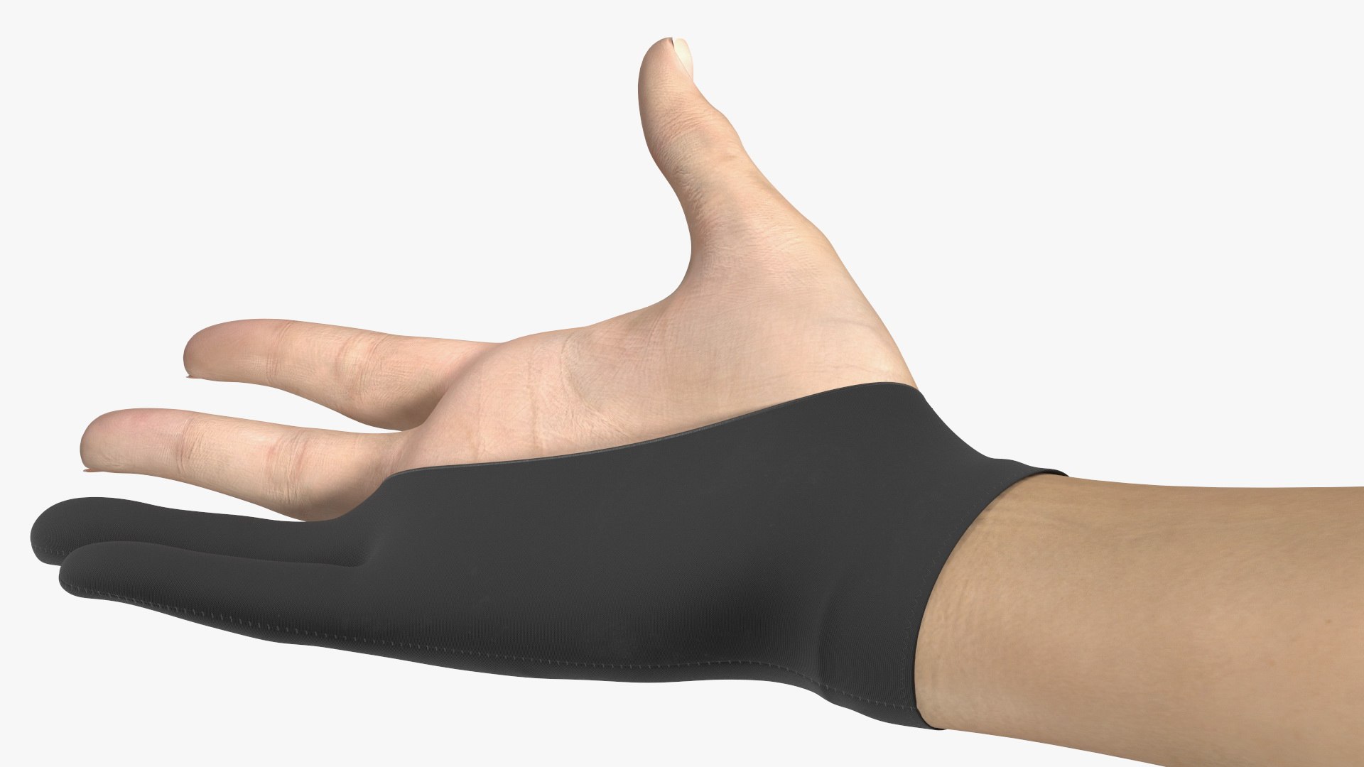 3D Black Artist Glove on Hand model - TurboSquid 2122360