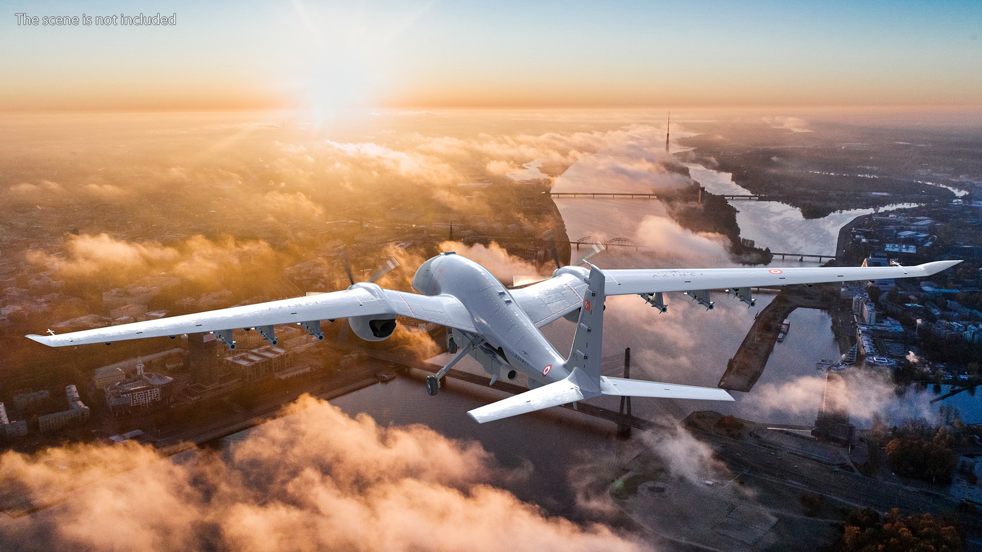 3D Baykar Bayraktar Akinci Rigged For Cinema 4D Model - TurboSquid 2136849