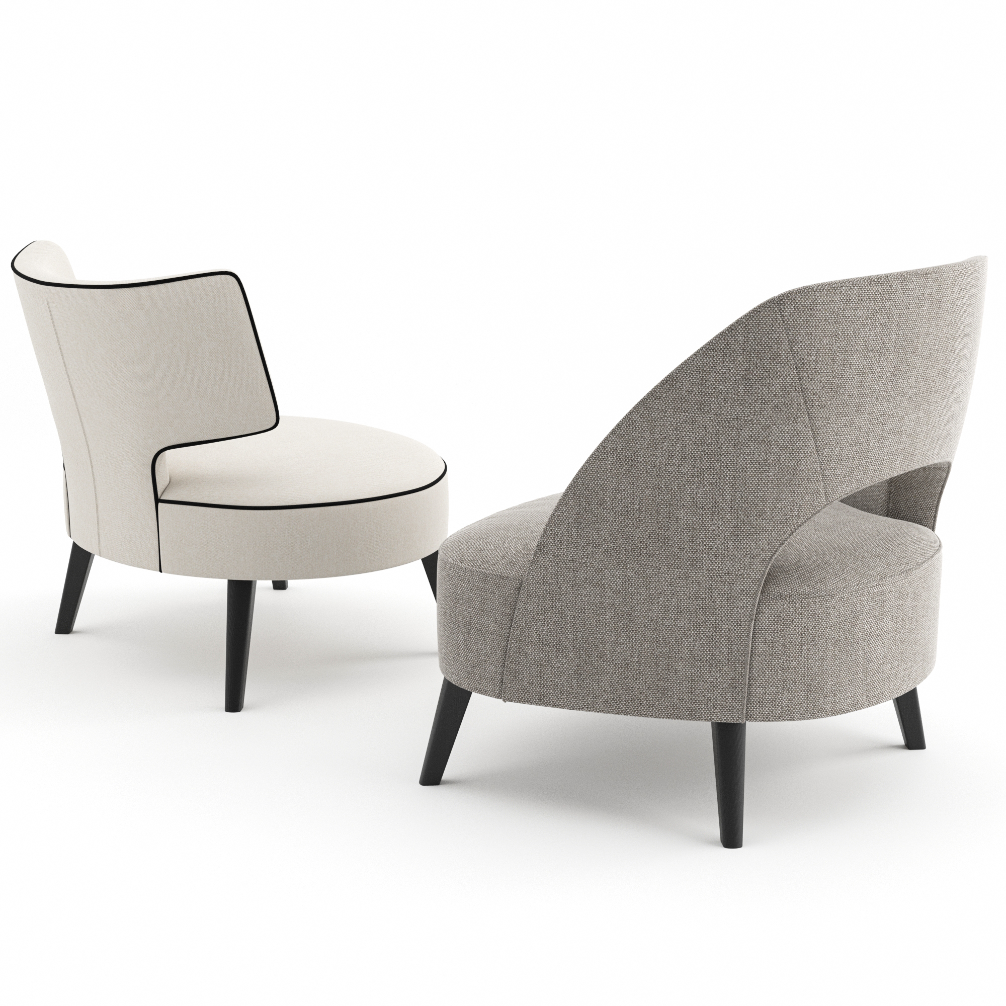 Armchairs drop flexform ermione 3D model - TurboSquid 1610890