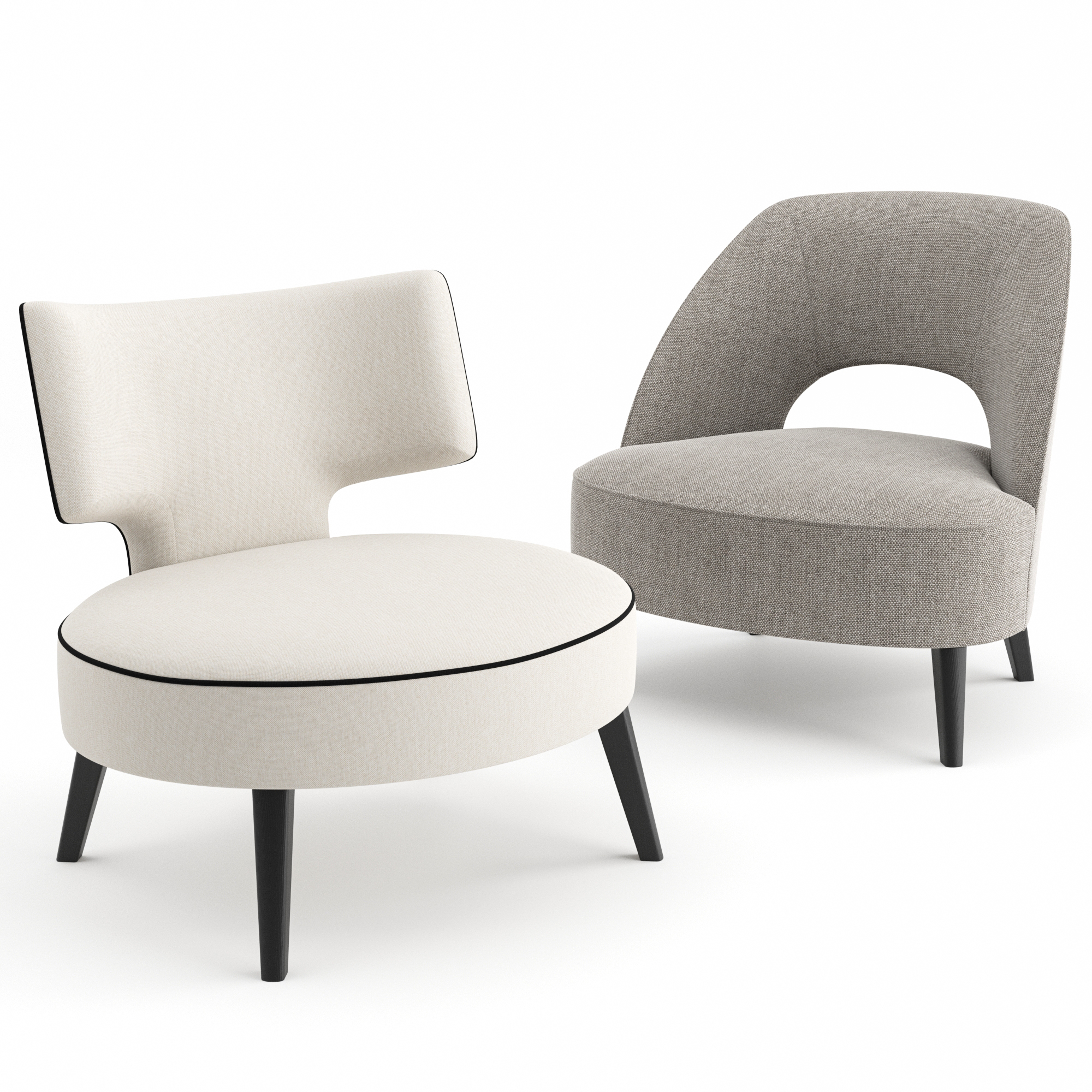 Armchairs drop flexform ermione 3D model - TurboSquid 1610890