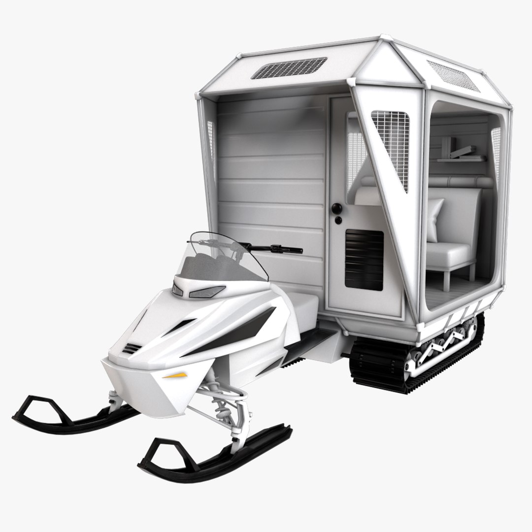 3D Snowmobile Fishing Shack - TurboSquid 2414920